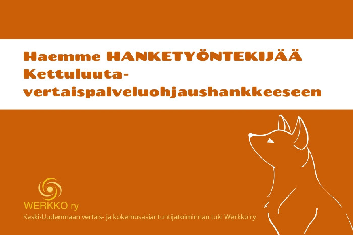 Haemme HANKETYÖNTEKIJÄÄ Kettuluuta-vertaispalveluohjaushankkeeseen :: Werkko-ry
